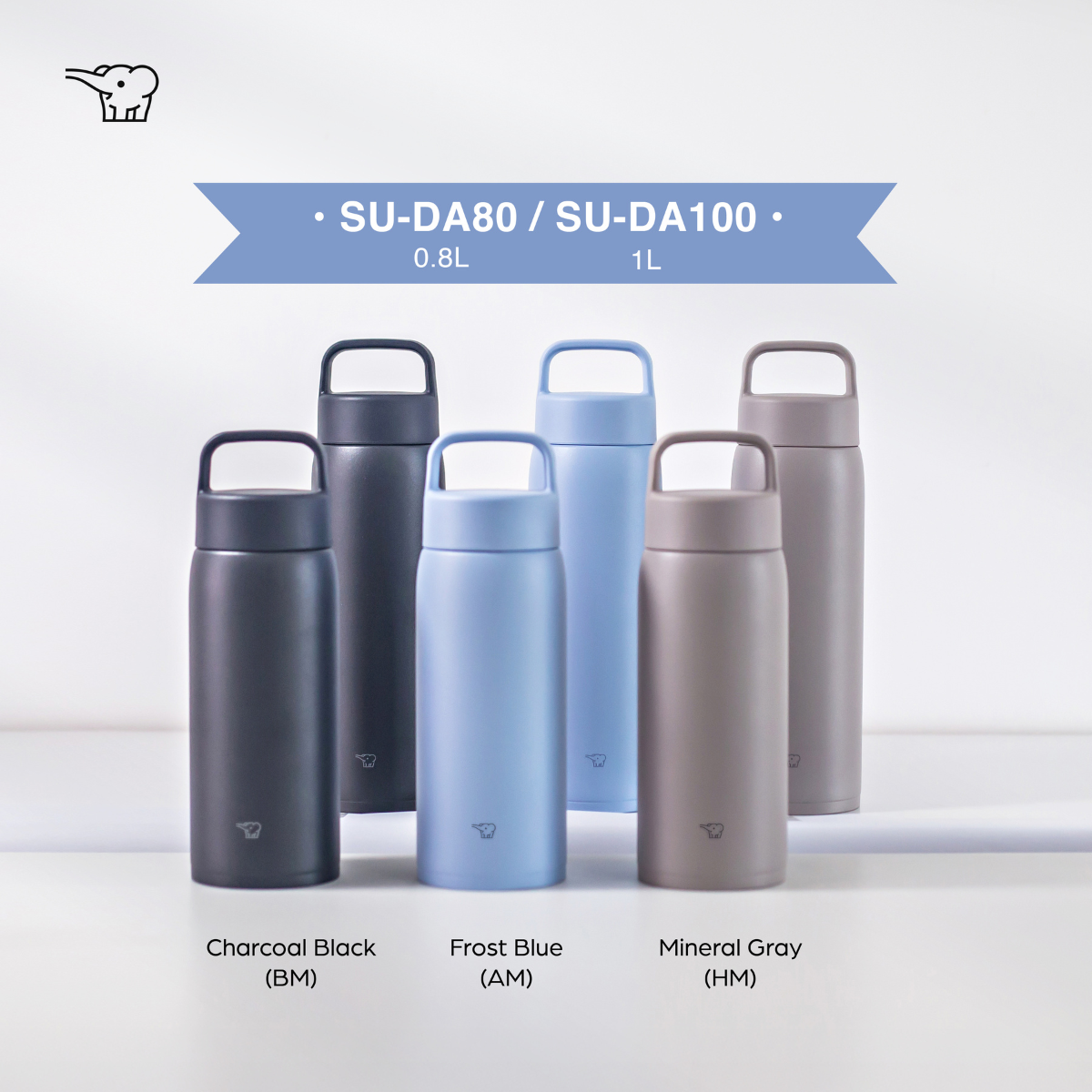 ZOJIRUSHI 0.8L/1.0L S/S TWIST OPEN MUG - SU-DA80/100